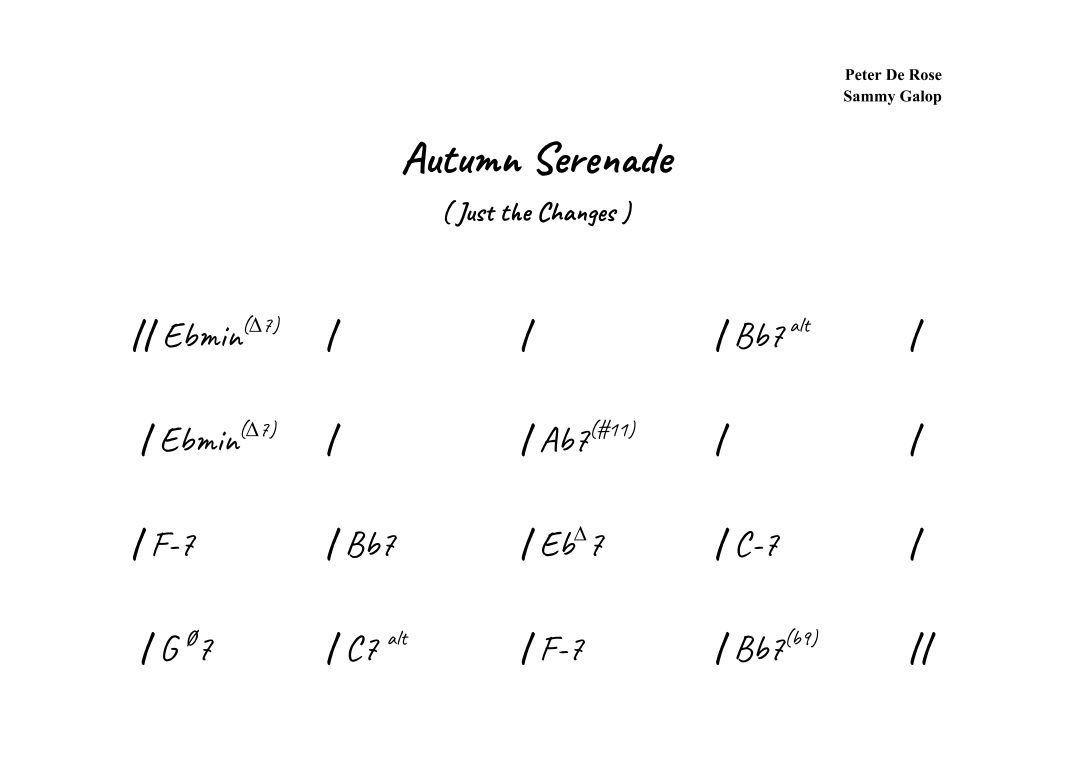 Autumn Serenade (arr. Bronson Ferdinand Wright) by Peter De Rose Sheet ...