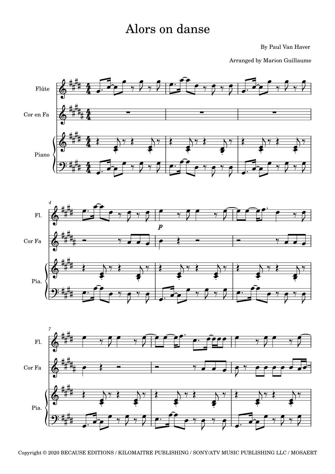 Alors On Danse (arr. Marion Guillaume) von Paul Van Haver Noten zum ...