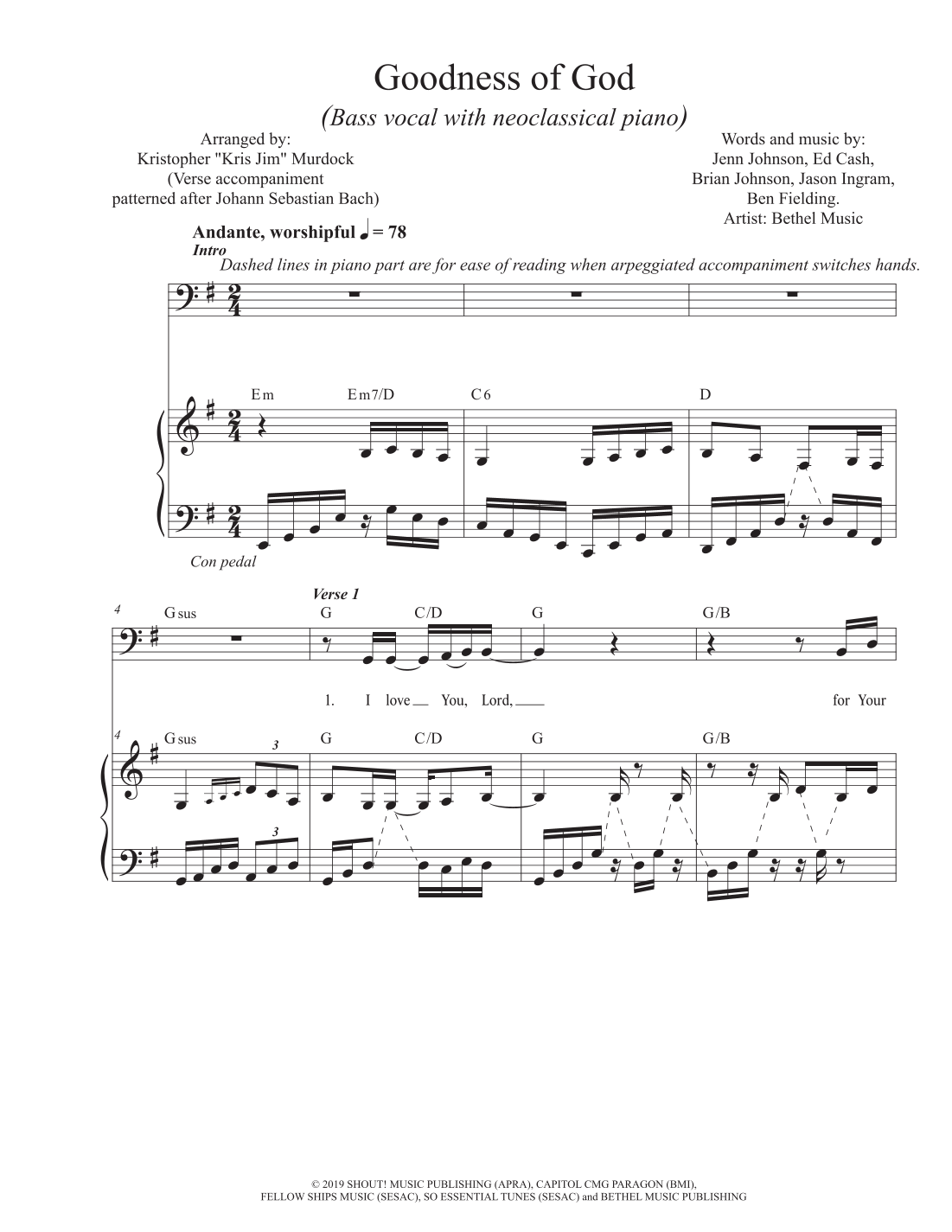 Goodness Of God (arr. Kristopher J. Murdock) by Bethel Music and Jenn ...