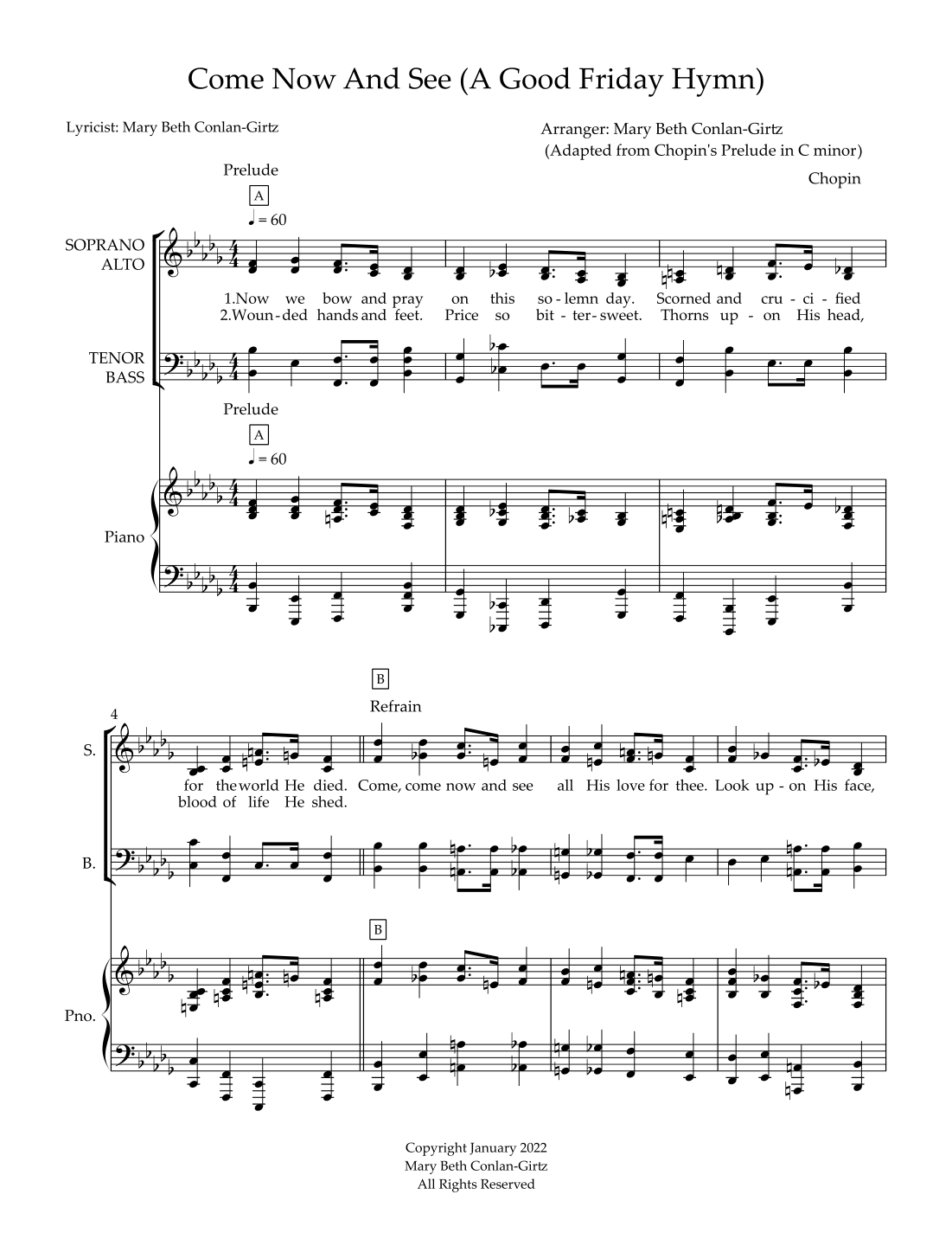 Come Now And See (A Good Friday Hymn) by Mary Beth Conlan-Girtz Sheet ...