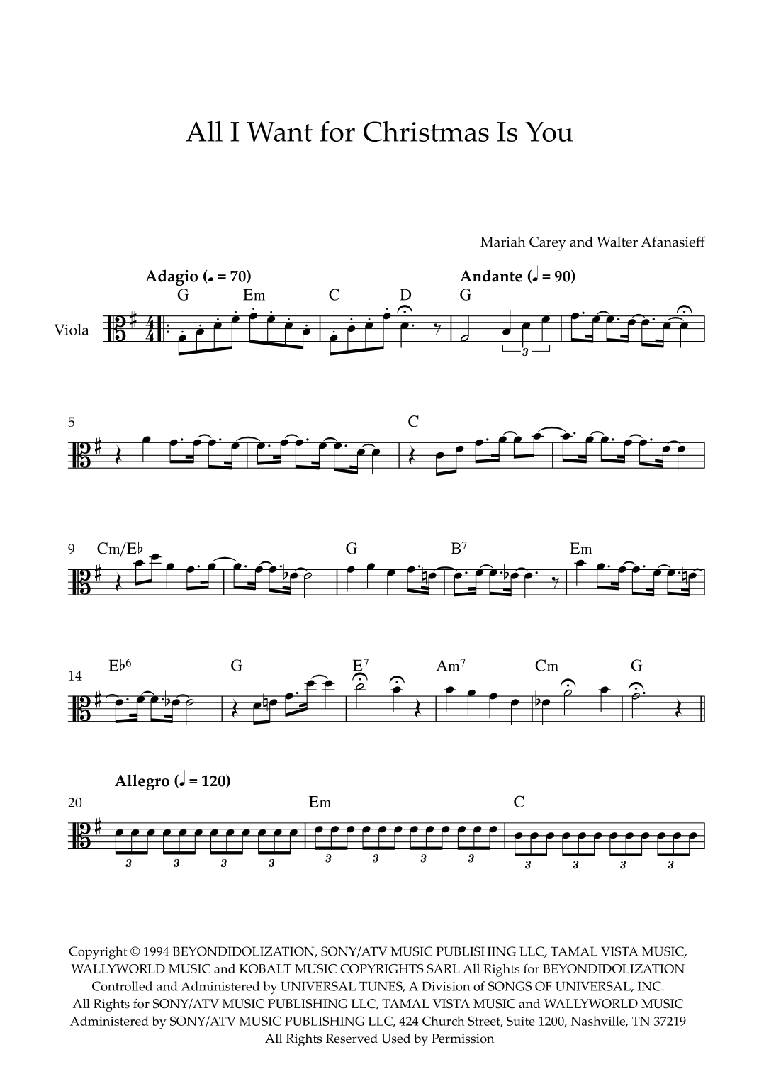 All I Want For Christmas Is You (arr. D. M. Scores) by Justin Bieber ...