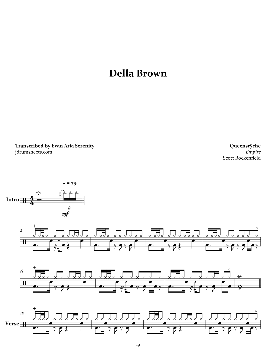 Della Brown (arr. Evan Aria Serenity) by Christopher De Garmo Sheet ...