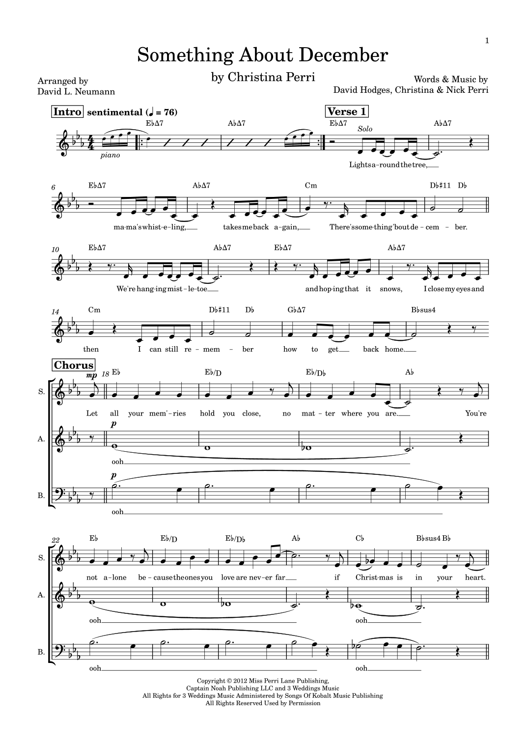 Something About December (arr. David L. Neumann) by Christina Perri ...