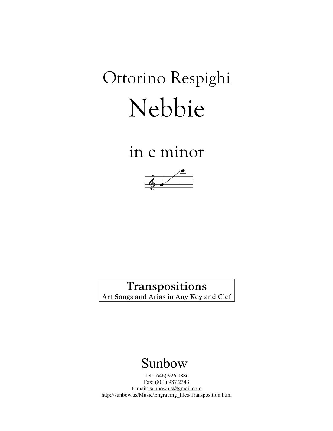 Respighi: Nebbie (Transposed to c minor) (arr. Sunbow) by Ottorino ...