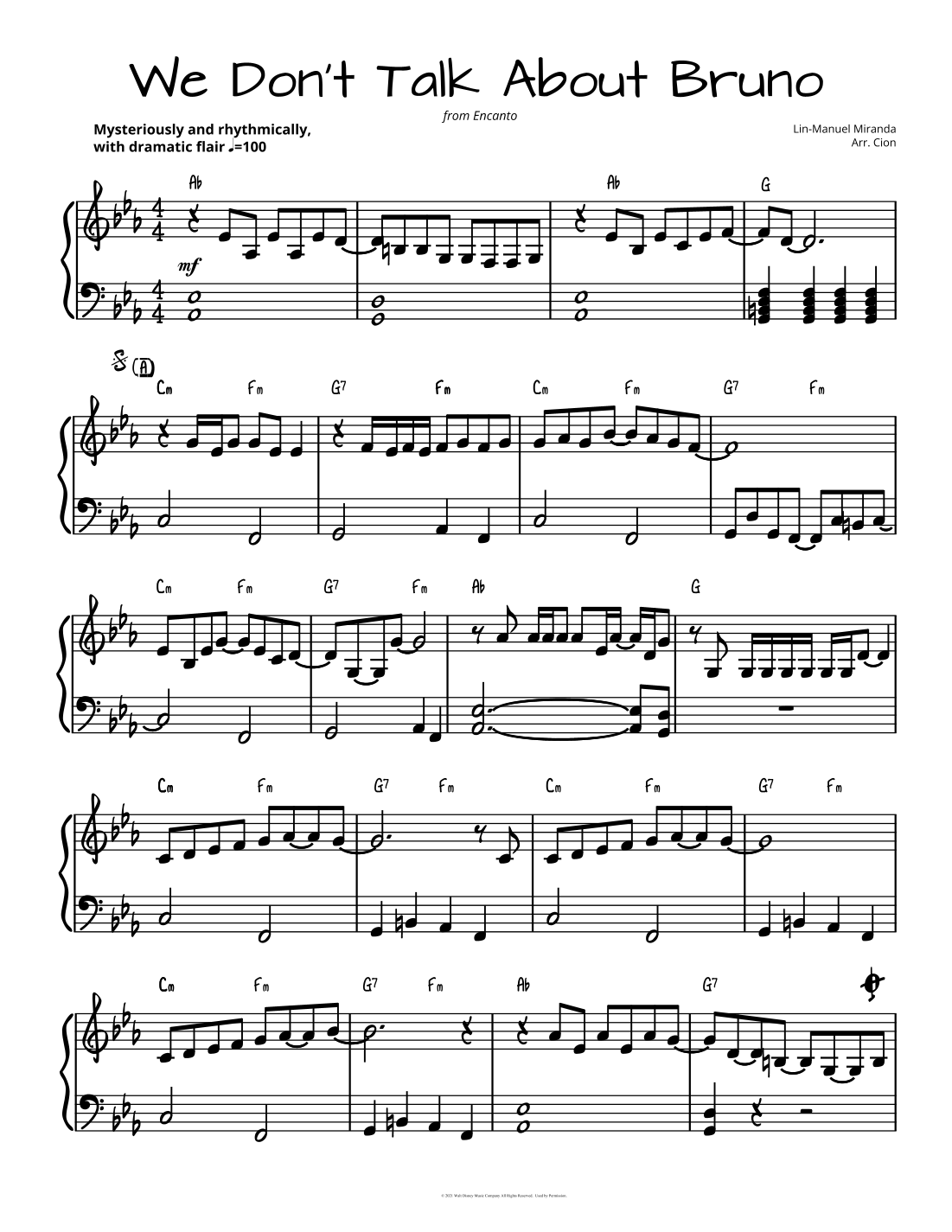 We Don't Talk About Bruno (arr. Sarah Jane Cion) by Carolina Gaitan ...