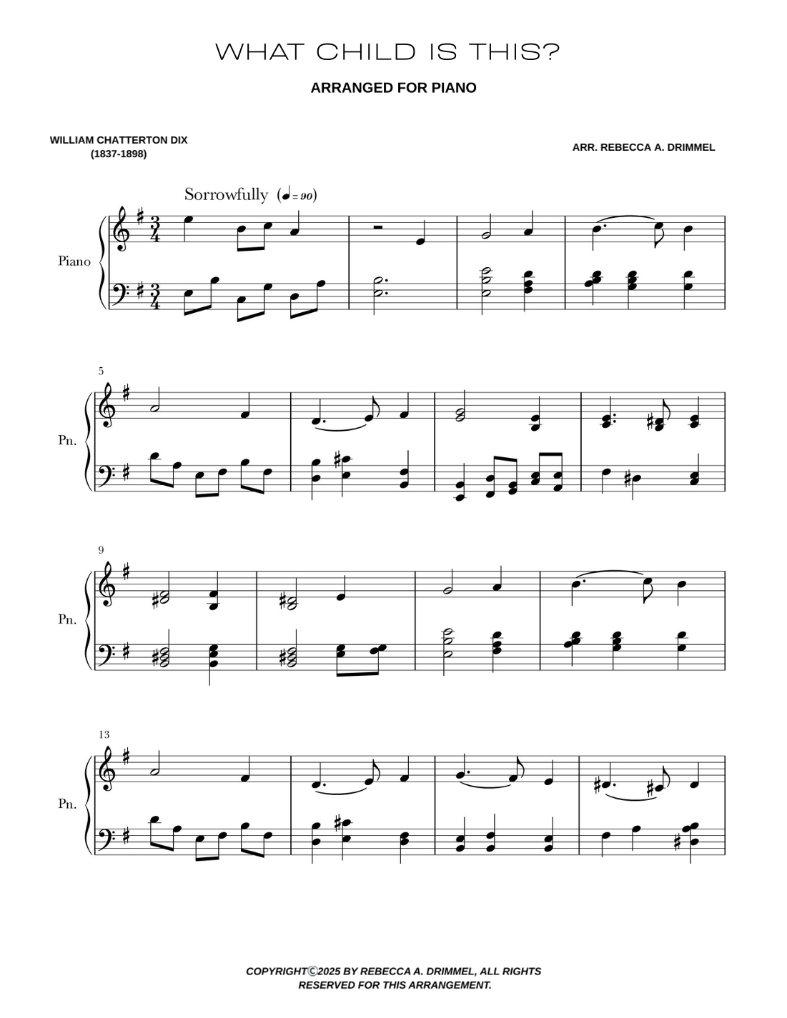 What child is this? (arr. Rebecca A. Drimmel) by William Chatterton Dix ...