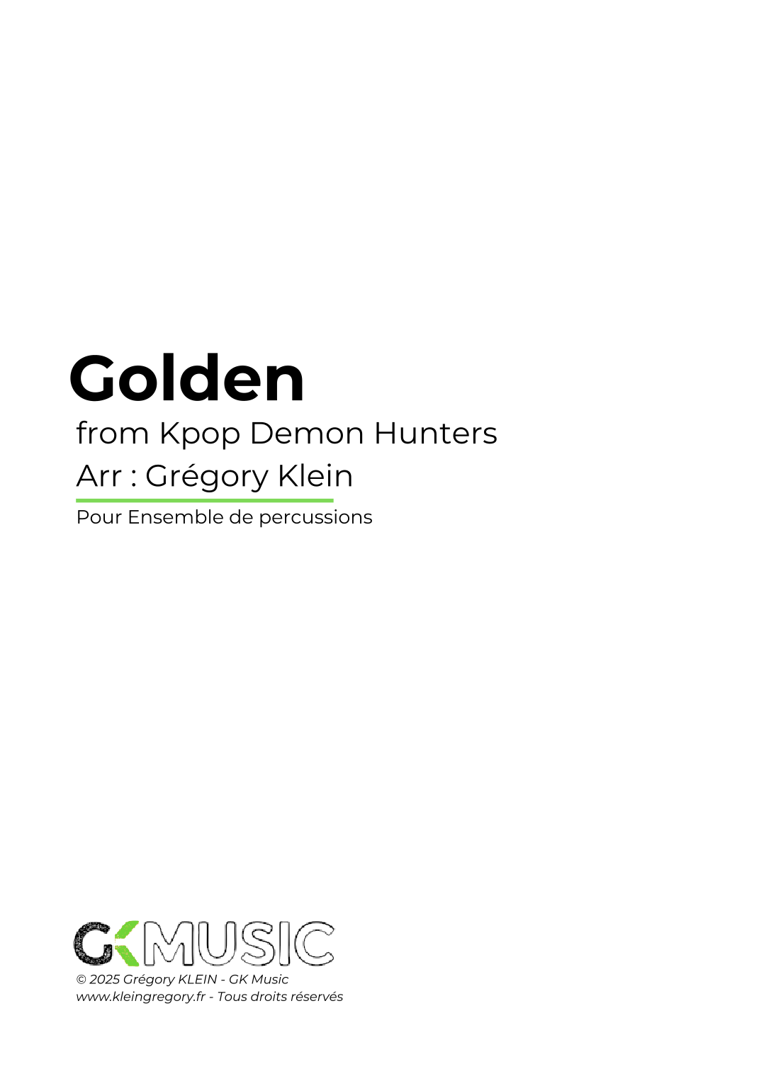 Golden (arr. Grégory KLEIN) by Huntr/X (Ejae, Audrey Nuna And Rei Ami ...