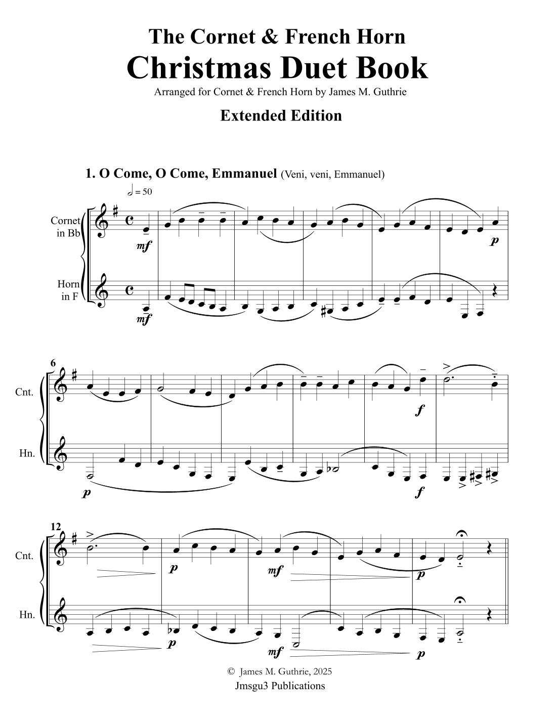 The Cornet & French Horn Christmas Duet Book - Extended Edition (arr ...