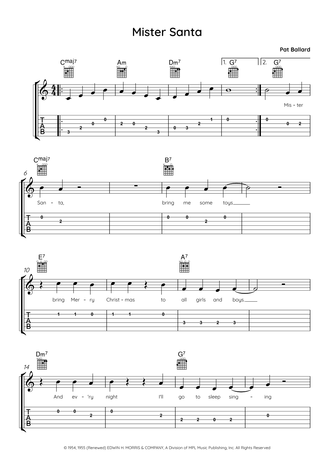 Mister Santa (arr. Bronson Ferdinand Wright) Sheet Music | Pat Ballard ...