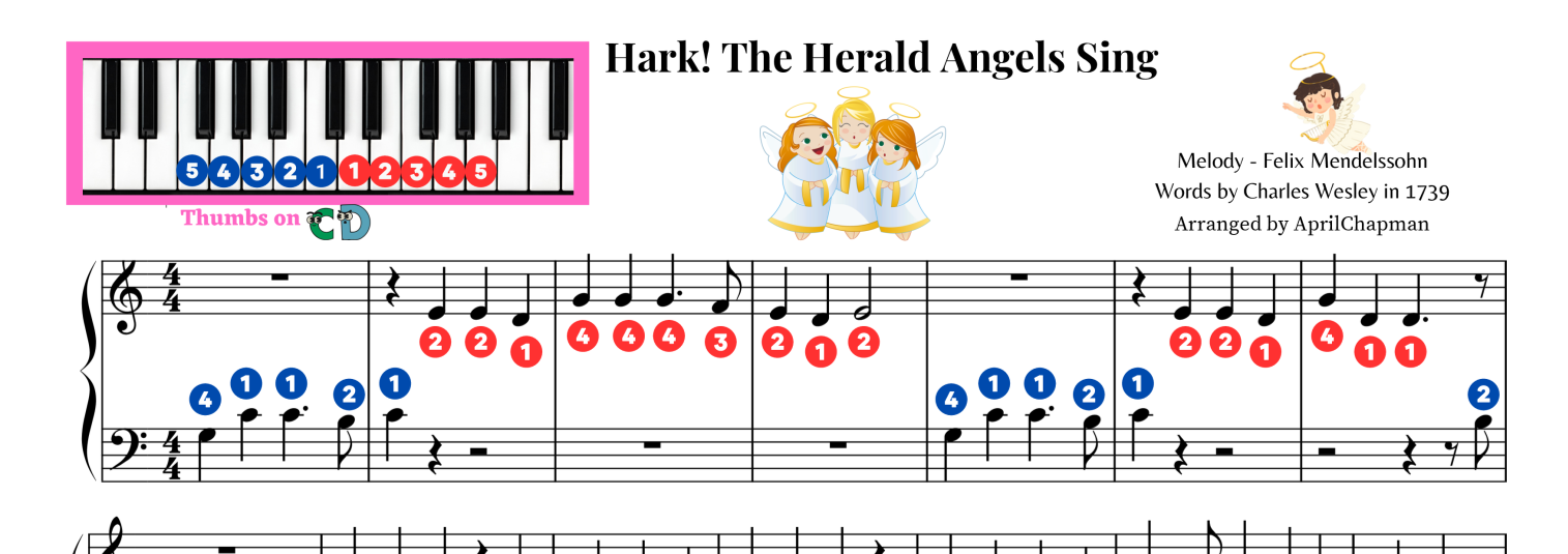 Hark! The Herald Angel Sing (arr. April Chapman) by Traditional Sheet ...