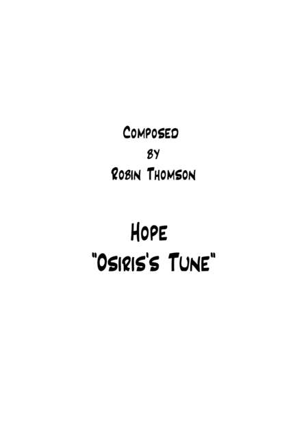 Hope Sheet Music | Robin Thomson | Piano Solo