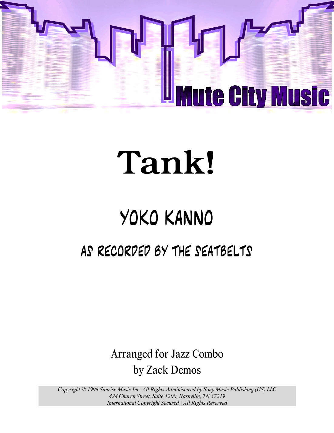 Tank! (arr. Zack Demos) by Yoko Kanno Sheet Music for Jazz Ensemble at ...