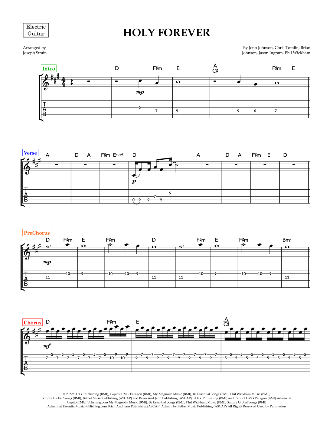 Holy Forever (arr. Joseph Strain) by Chris Tomlin Sheet Music for ...