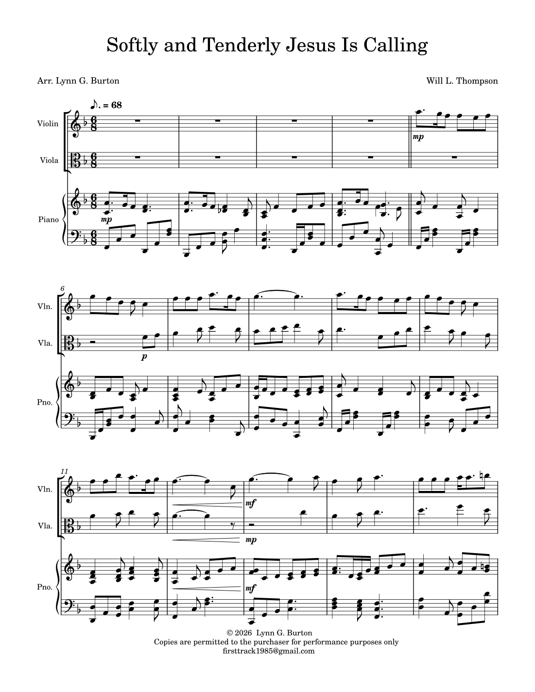 Softly and Tenderly Jesus Is Calling (arr. Lynn G. Burton) by Will L ...