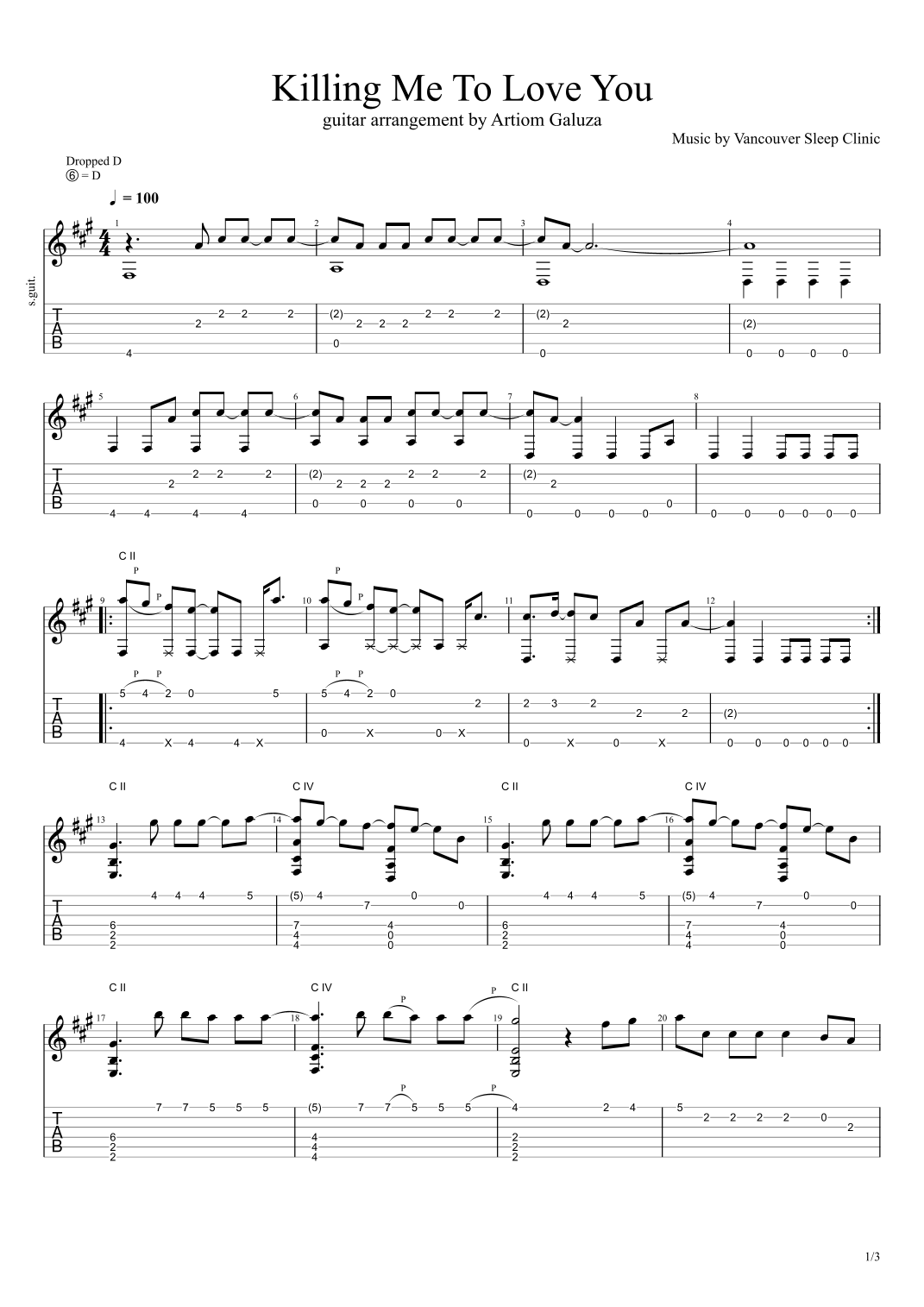 Killing Me To Love You (arr. Artiom Galuza) by Alexander William ...