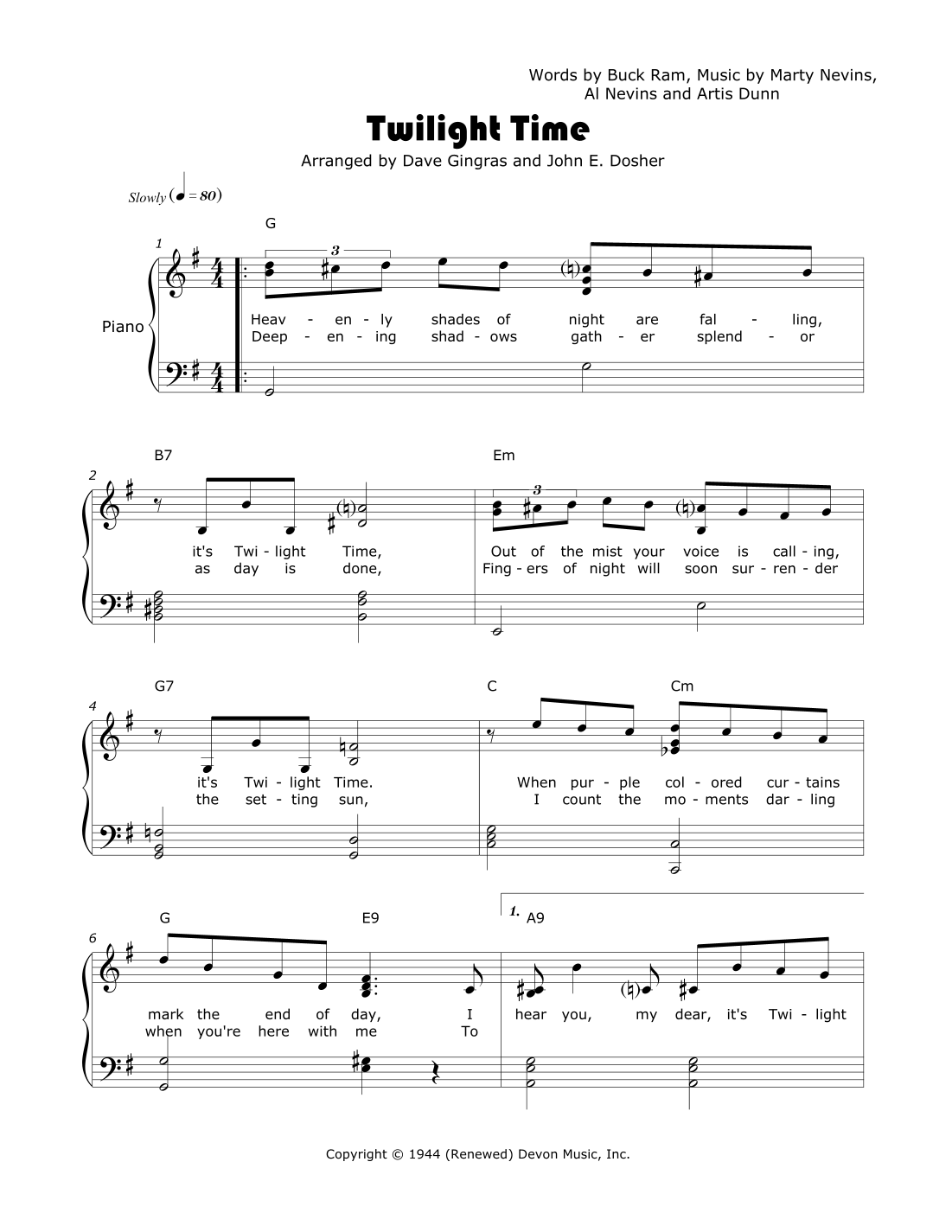Twilight Time (arr. Dave Gingras and John E. Dosher by The Platters ...