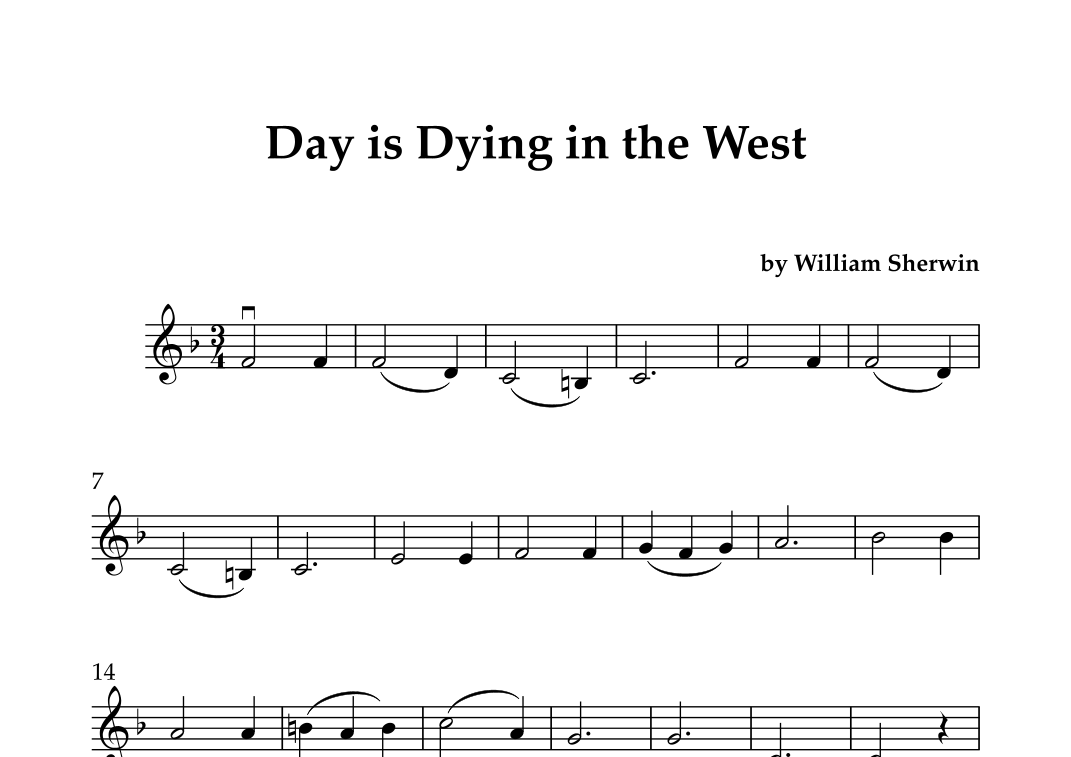 Day is Dying in the West - violin (arr. Beth Alcock) von William ...