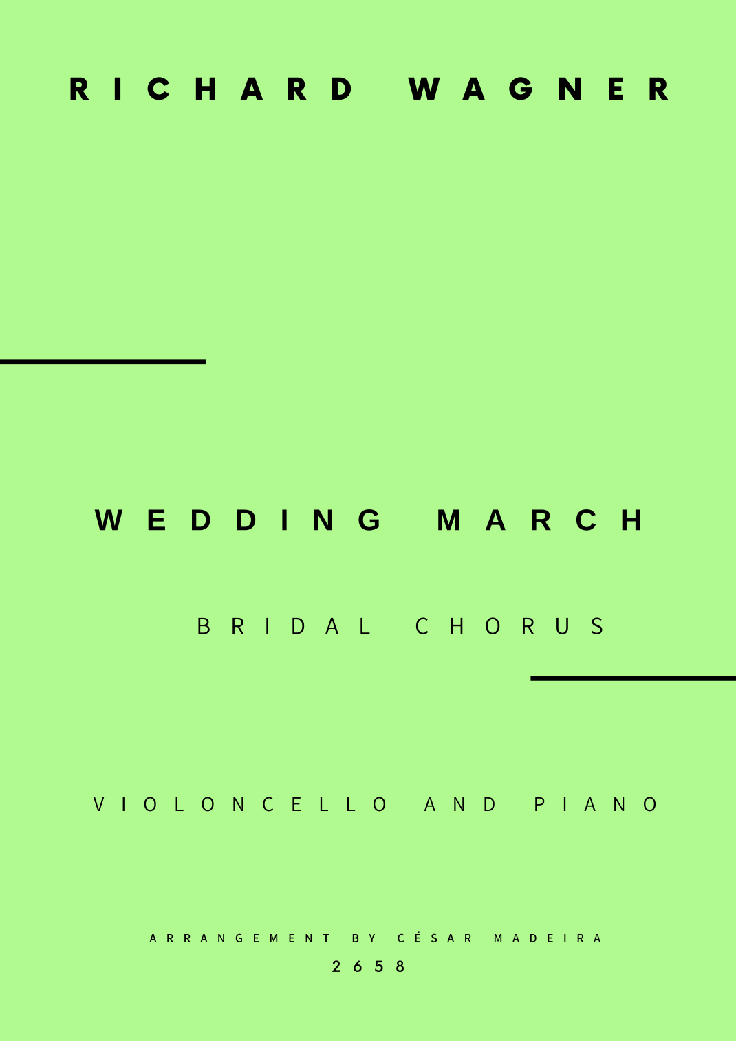 Wedding March (Bridal Chorus) - Cello and Piano (Full Score and Parts ...
