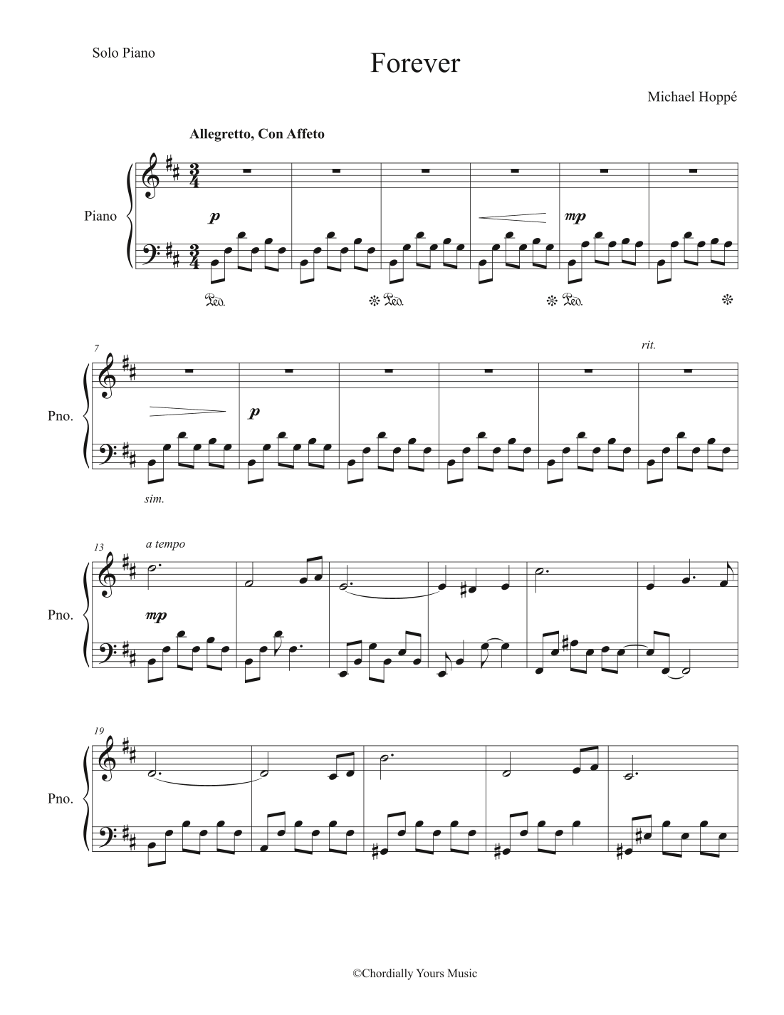 FOREVER by Michael Hoppé Sheet Music for Piano Solo at Sheet Music Direct