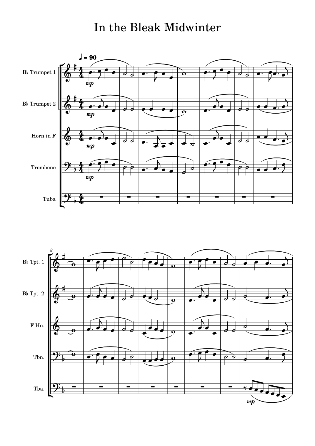 In the Bleak Midwinter - Brass Quintet (arr. Edward Fall) by Gustav ...