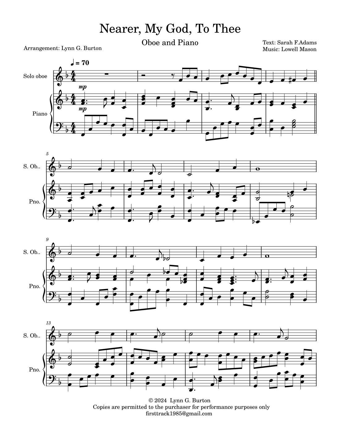 Nearer, My God, To Thee (arr. Lynn G. Burton) by Text: Sarah F. Adams ...