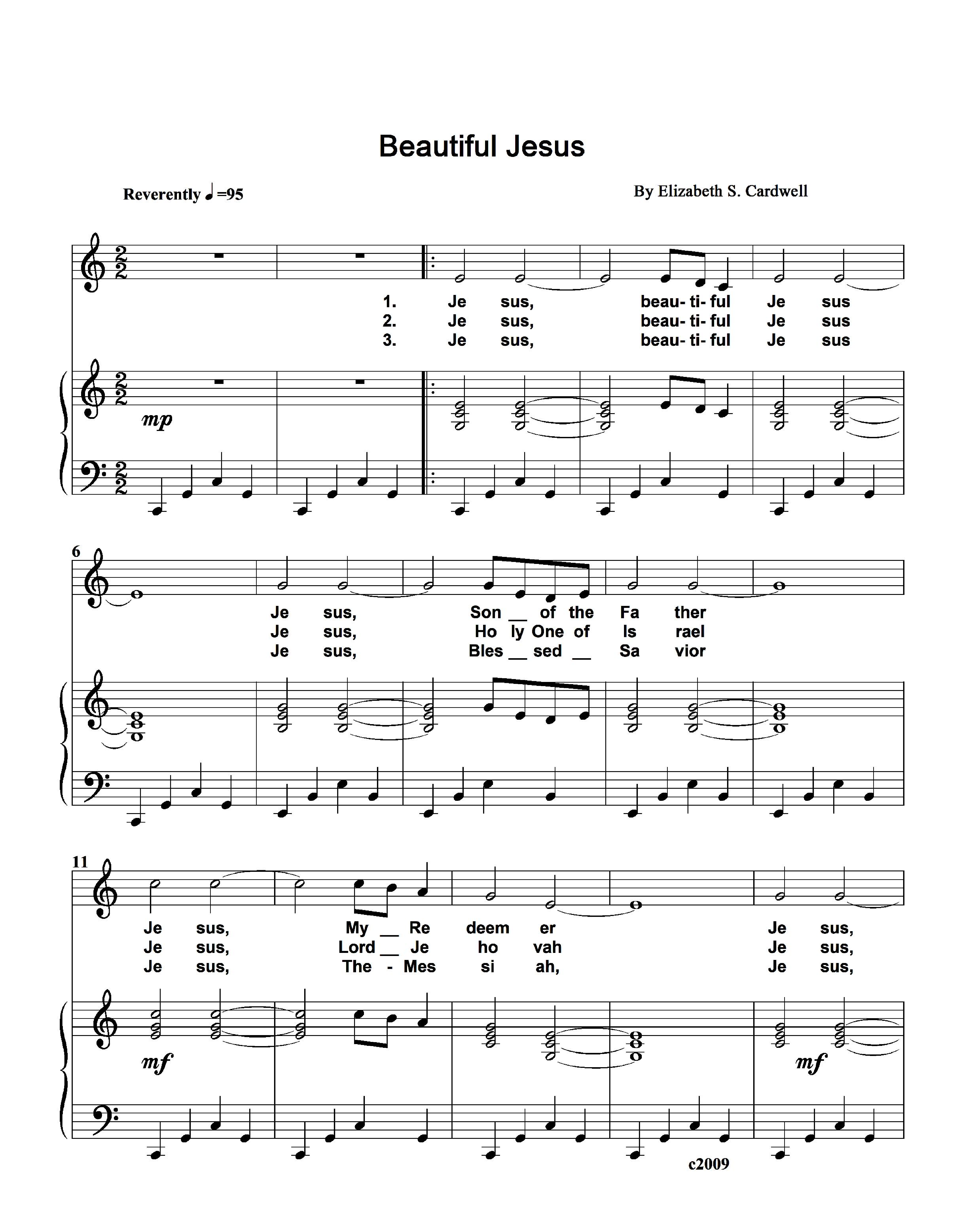 Beautiful Jesus Sheet Music | Elizabeth S. Cardwell | Piano & Vocal