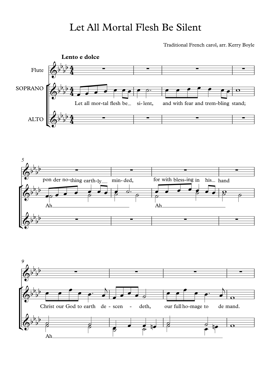 Let All Mortal Flesh Be Silent (arr. Kerry Boyle by French folk song to ...