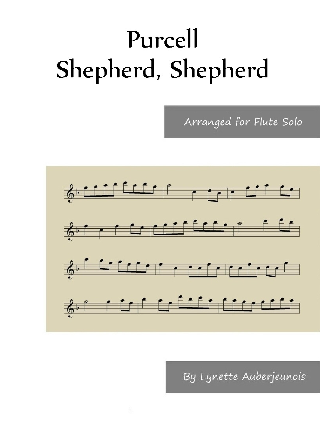 Shepherd, Shepherd - Flute Solo (arr. Lynette Auberjeunois) by Henry ...
