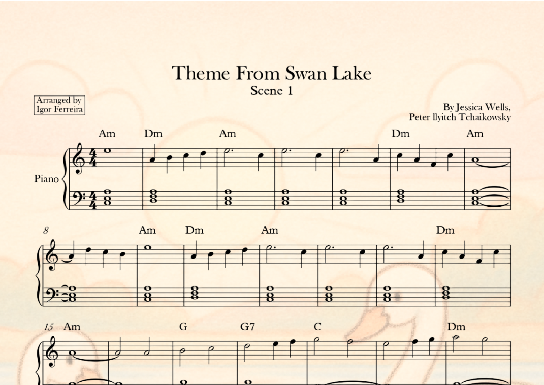 Theme From Swan Lake (arr. Igor Ferreira) by Peter Ilyich Tchaikovsky ...