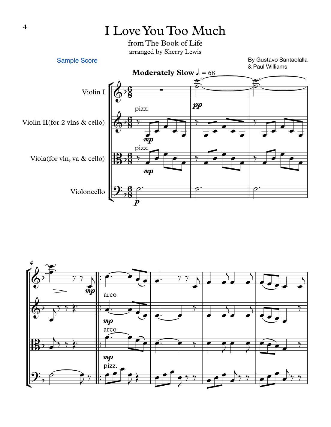 I Love You Too Much (arr. Sherry Lewis Publishing) by Diego Luna Sheet ...