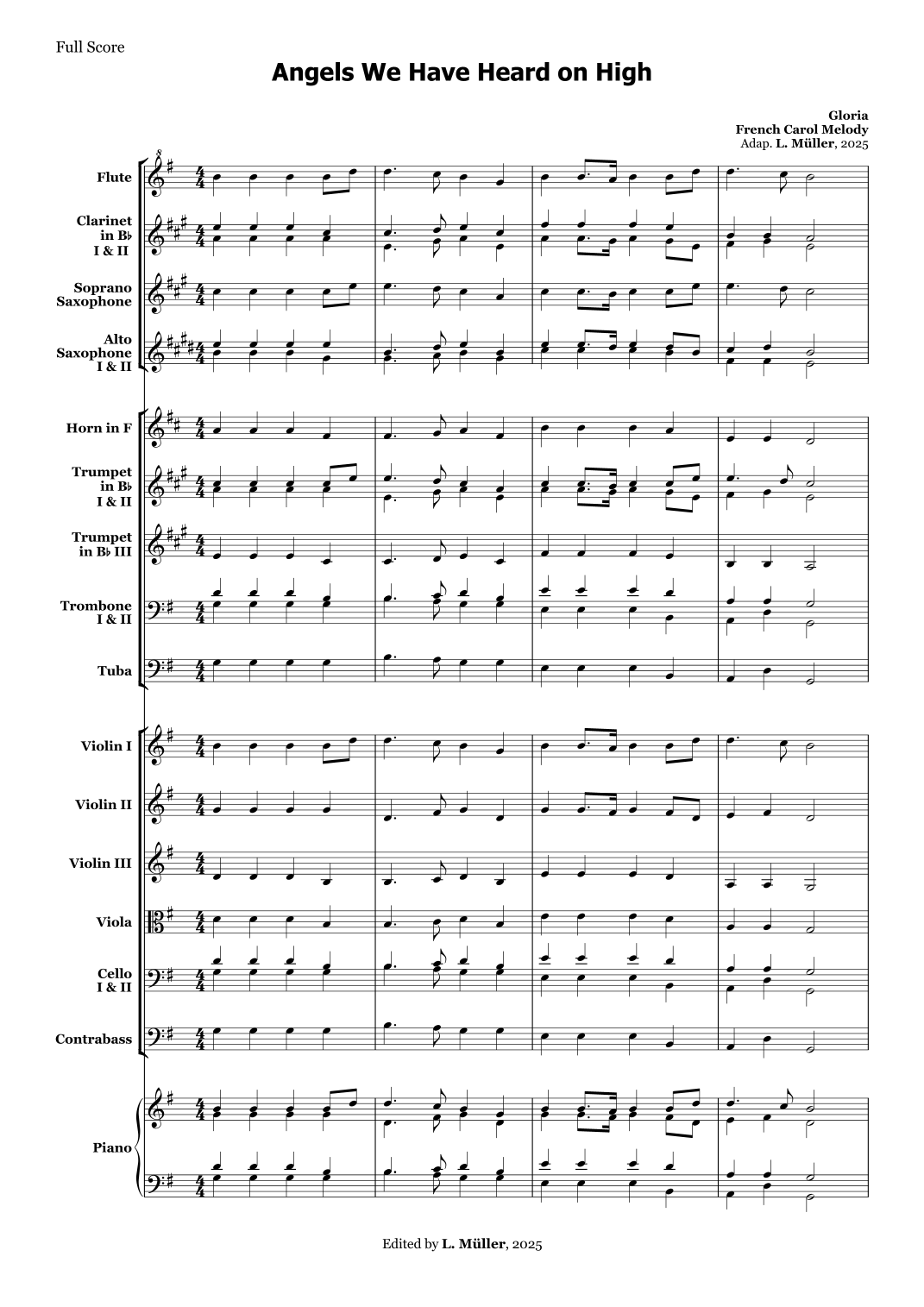 Angels We Have Heard on High - For beginner orchestra (arr. L. Müller ...