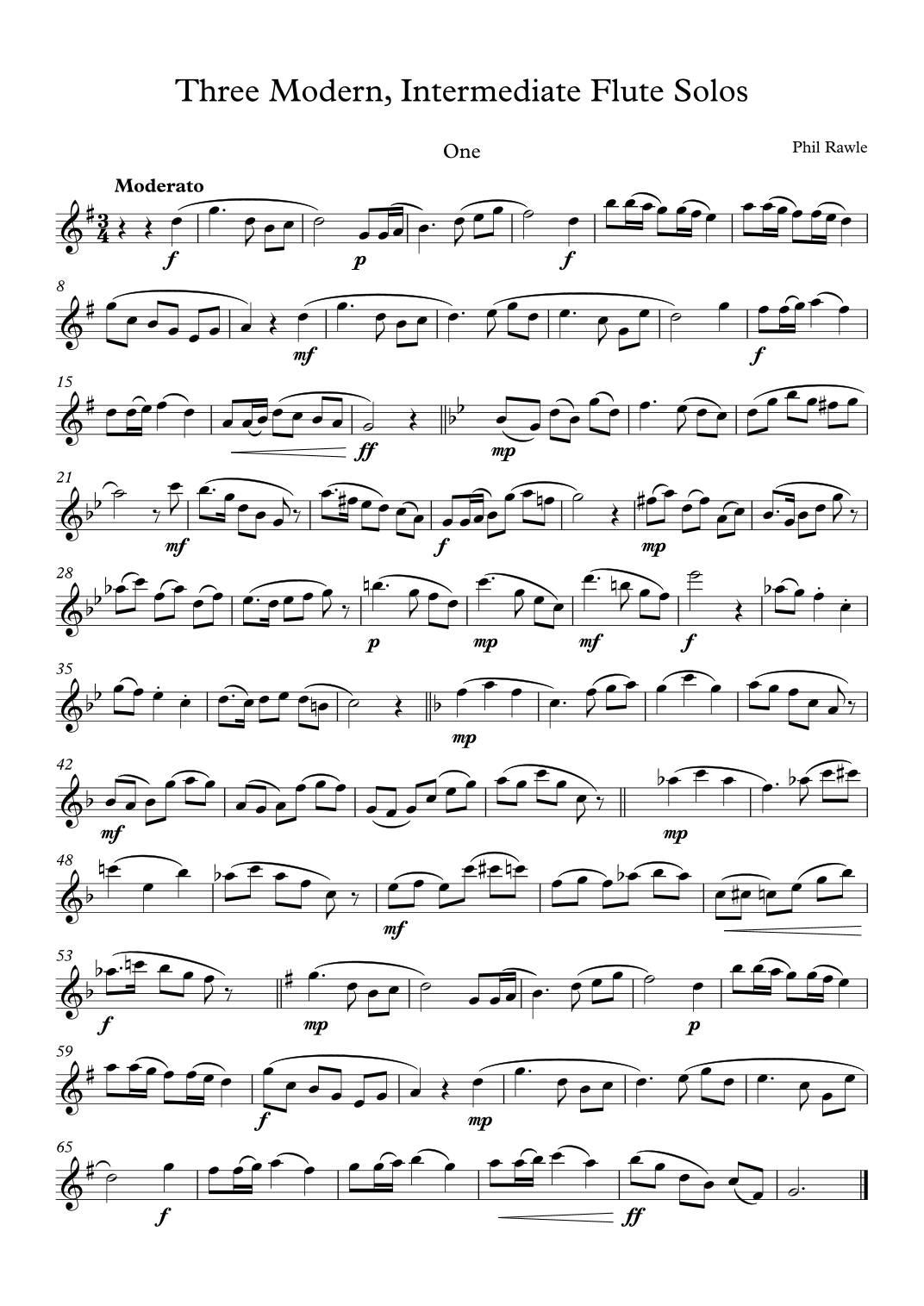 Three Modern Unaccompanied Intermediate Flute Solos Sheet Music Three Modern Unaccompanied Intermediate Flute Solos Sheet Music