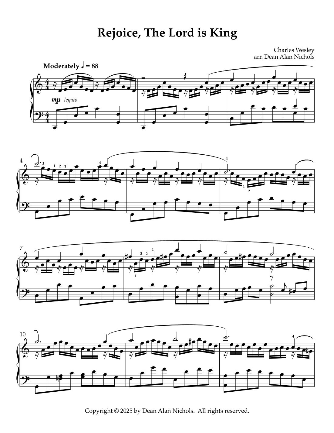 Rejoice, the Lord is King (arr. Dean Alan Nichols) by Charles Wesley ...