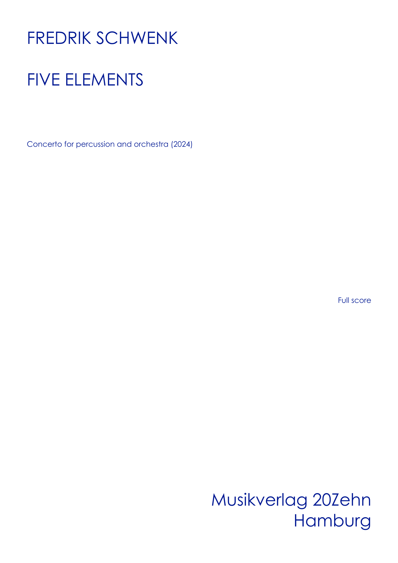 Five Elements - Concerto for Percussion and Orchestra - Score Only por ...
