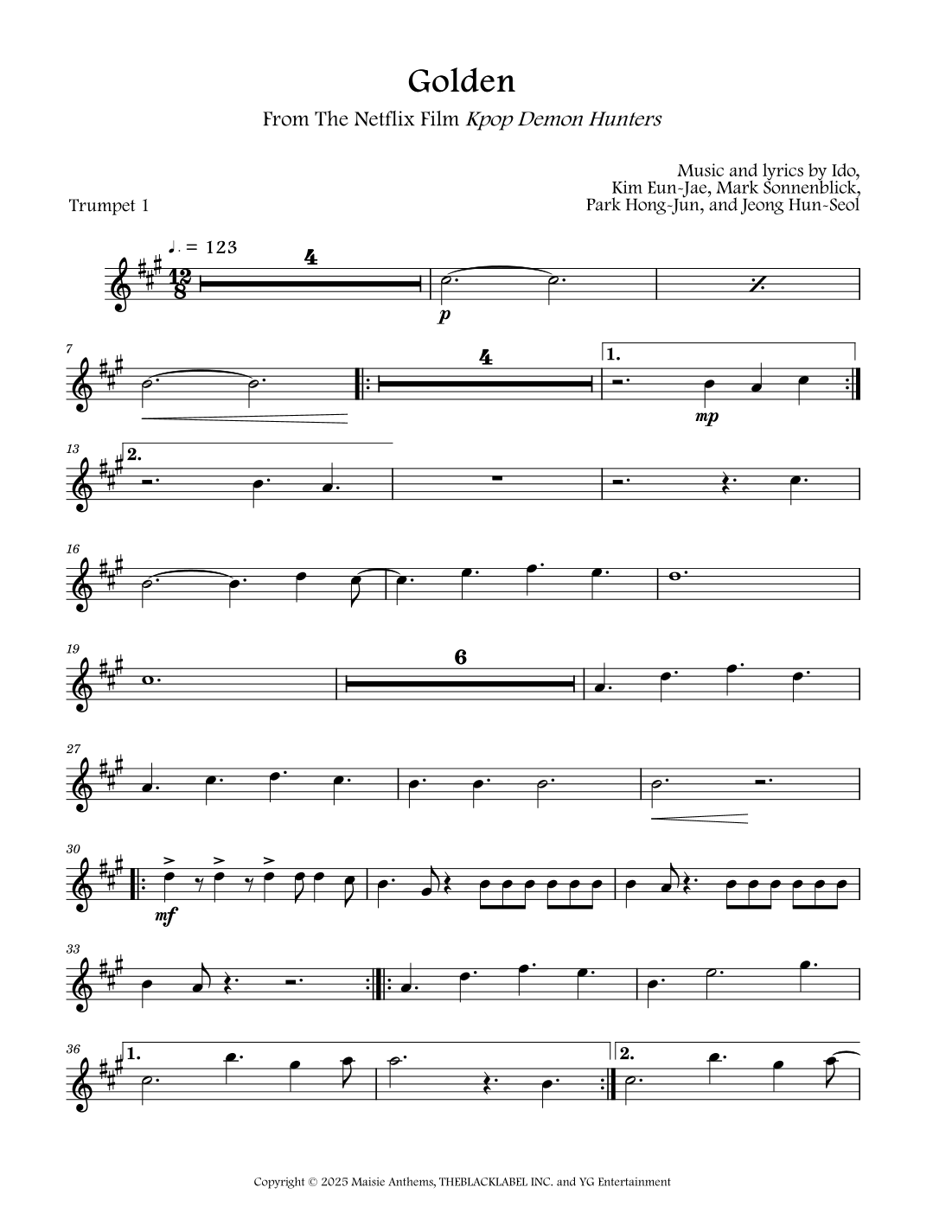 Golden (arr. David Lartey) by Huntr/X (Ejae, Audrey Nuna And Rei Ami ...