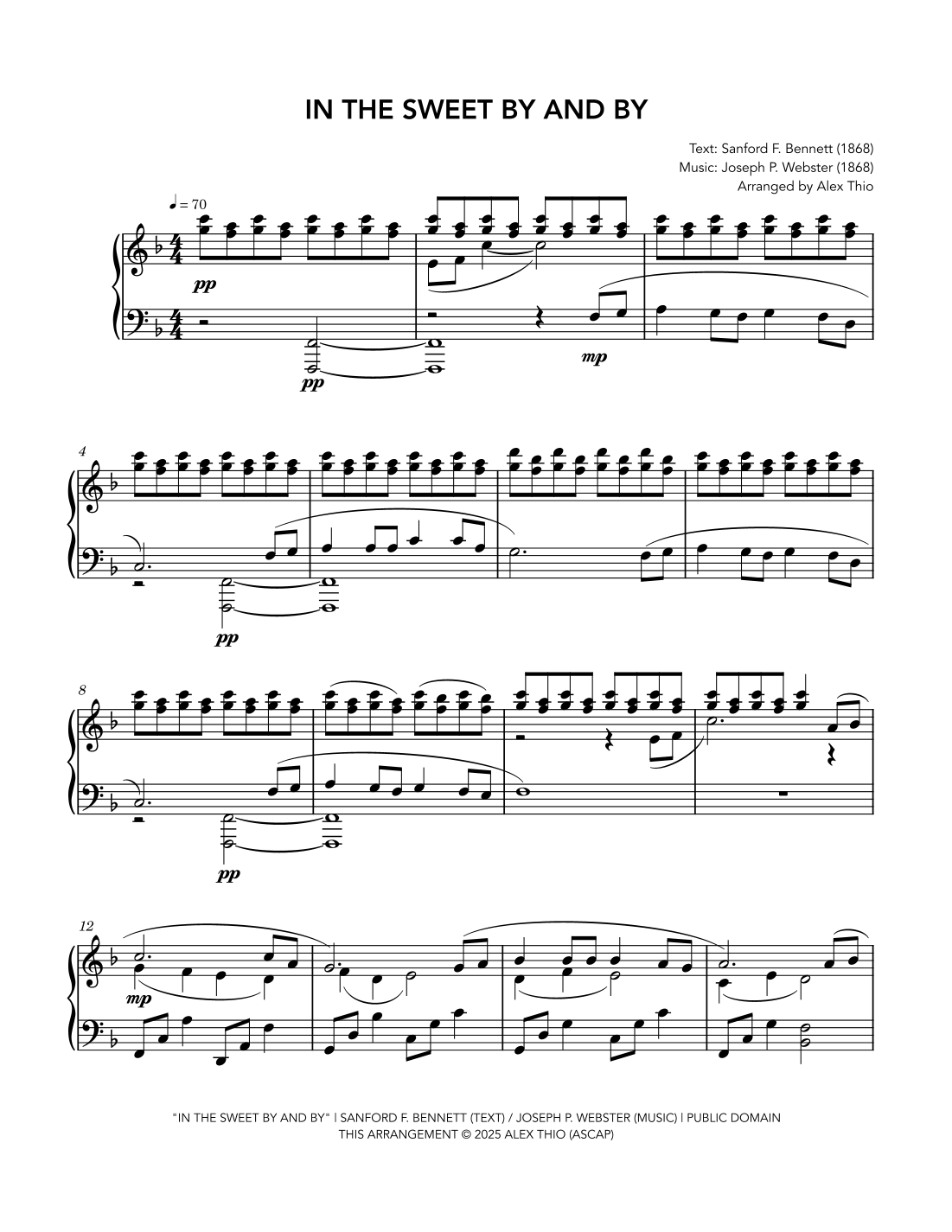 In the Sweet By and By (arr. Alex Thio) by Sanford F. Bennett / Joseph ...