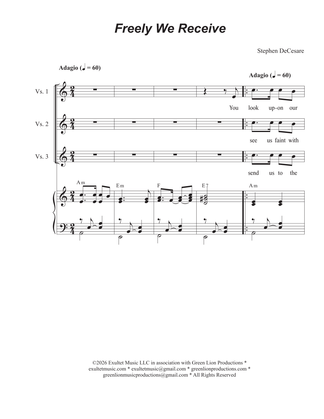 Freely We Receive (Vocal solo - Medium version) by Stephen DeCesare ...