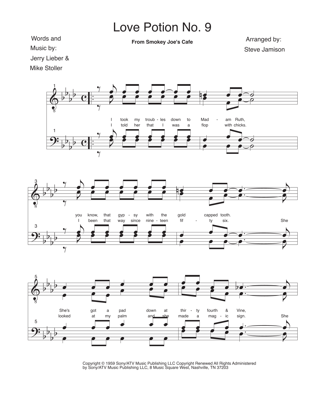 Love Potion Number 9 (arr. Stephen Jamison) by The Searchers Sheet ...