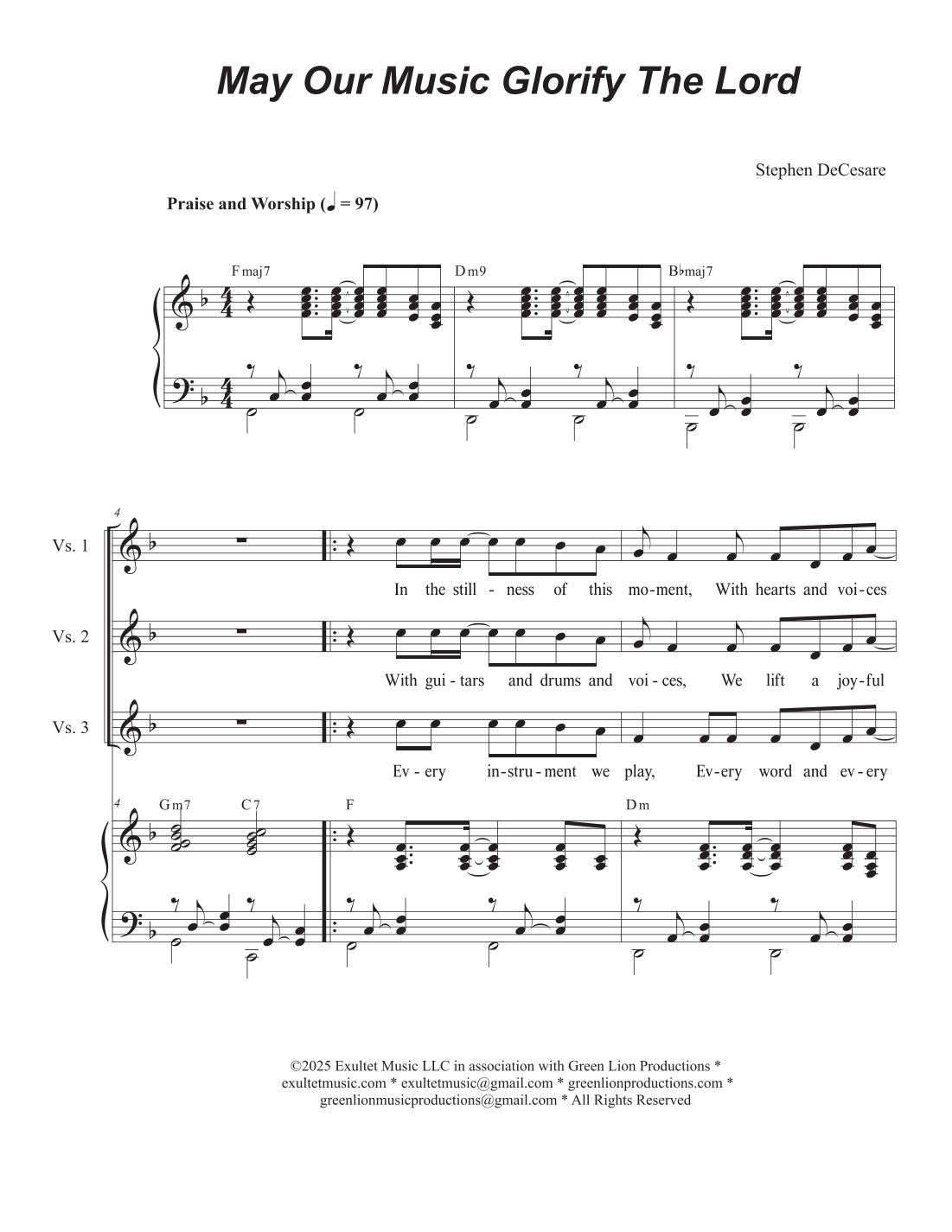 May Our Music Glorify The Lord (Duet for Soprano and Tenor solo) von ...