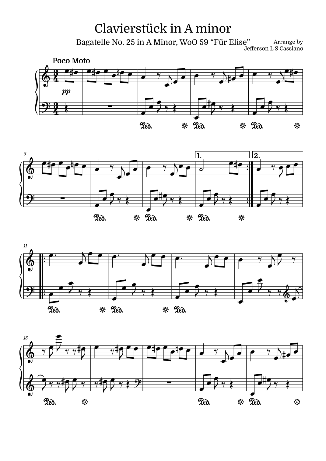 Für Elise – Easy Piano Solo (Beginner Level) – Beethoven – WoO 59 ...