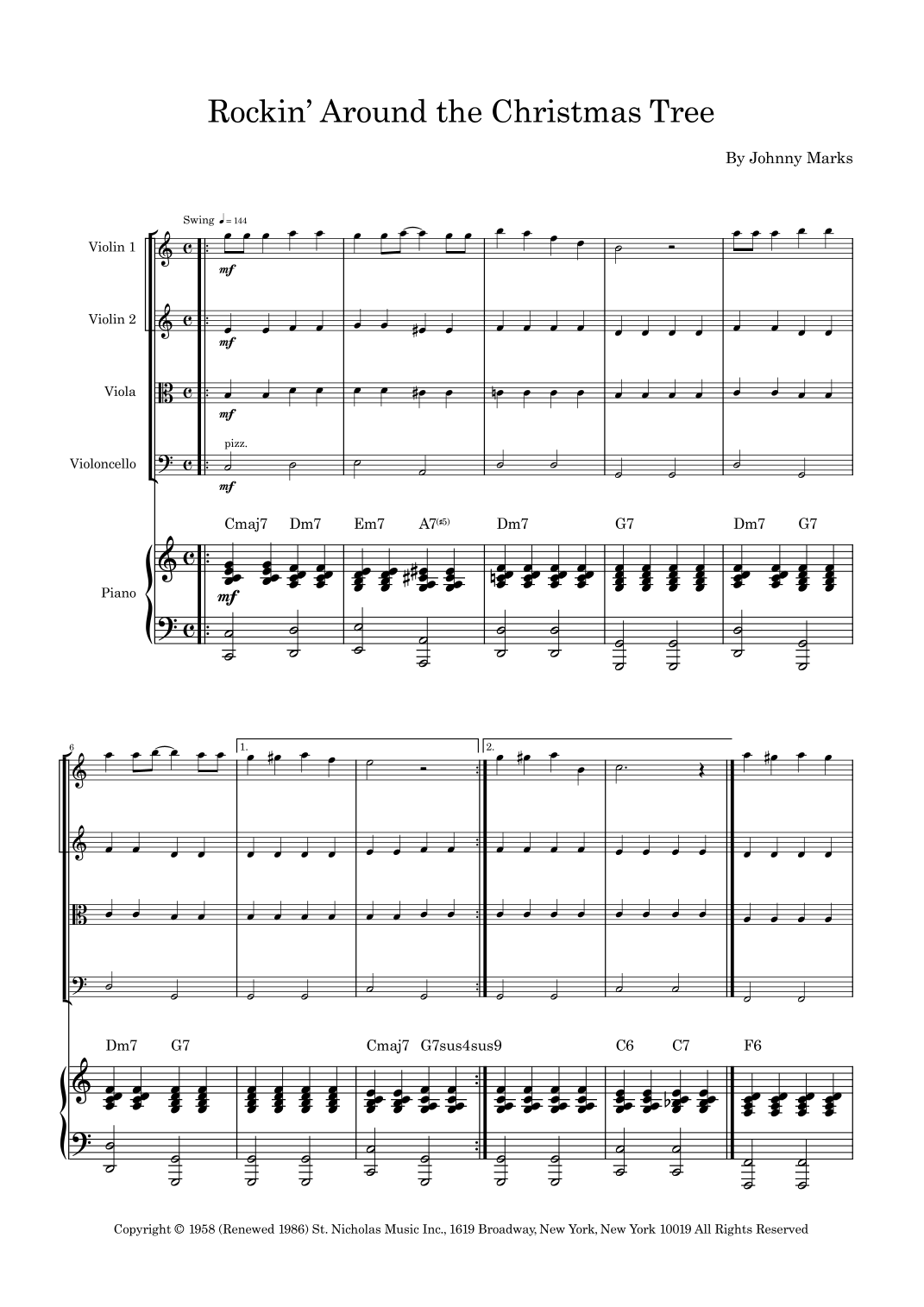 Rockin' Around The Christmas Tree (arr. Glauco Fernandes) by Brenda Lee ...