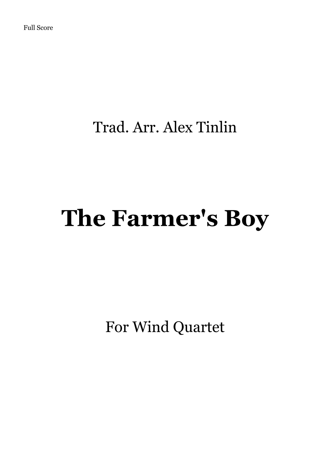 The Farmer's Boy (arr. Alex Tinlin by Alex Tinlin Sheet Music for ...