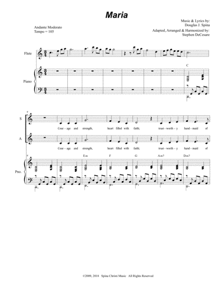 Maria (for SATB) by Douglas J. Spina Sheet Music for SATB Choir at ...