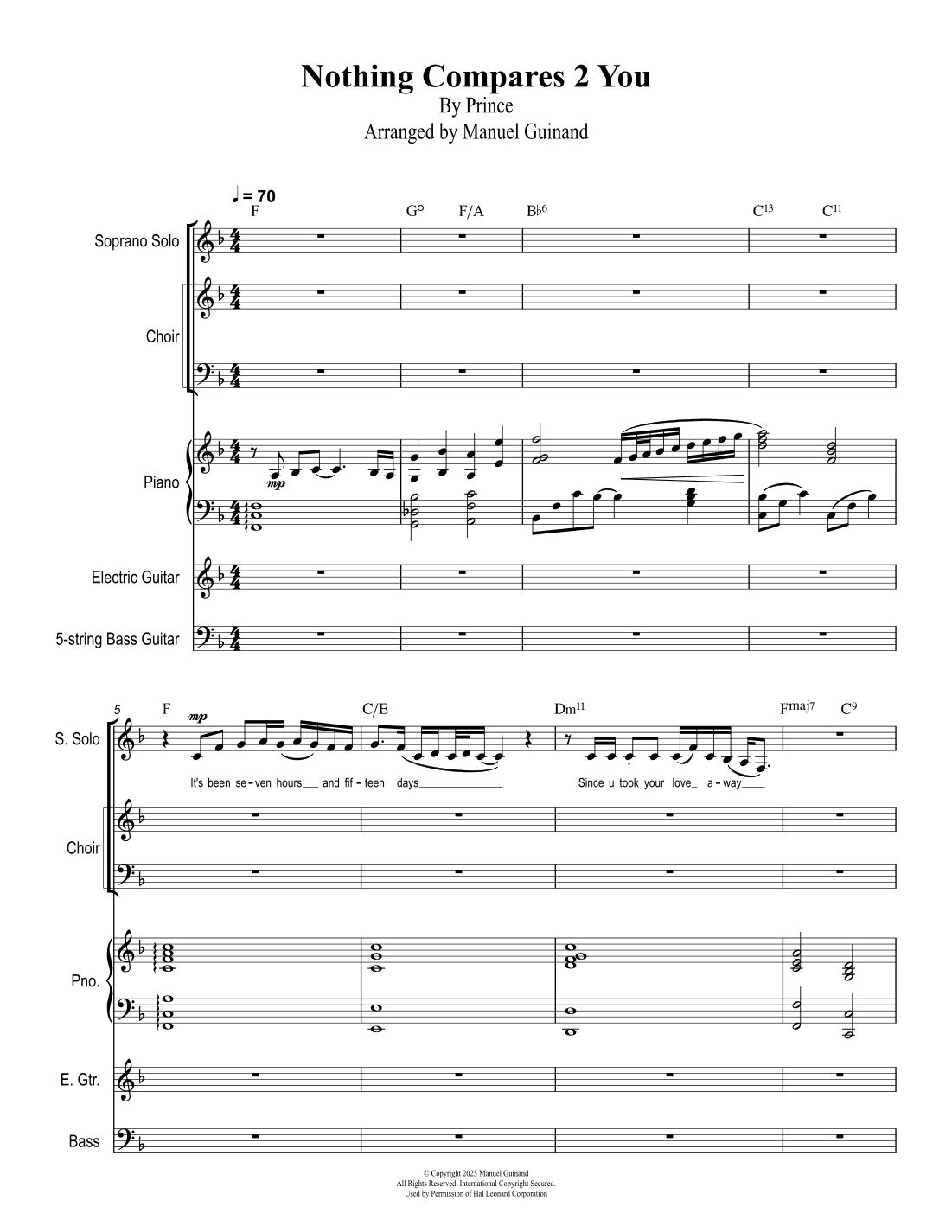 Nothing Compares 2 U (arr. Manuel Guinand) by Sinead O'Connor Sheet ...