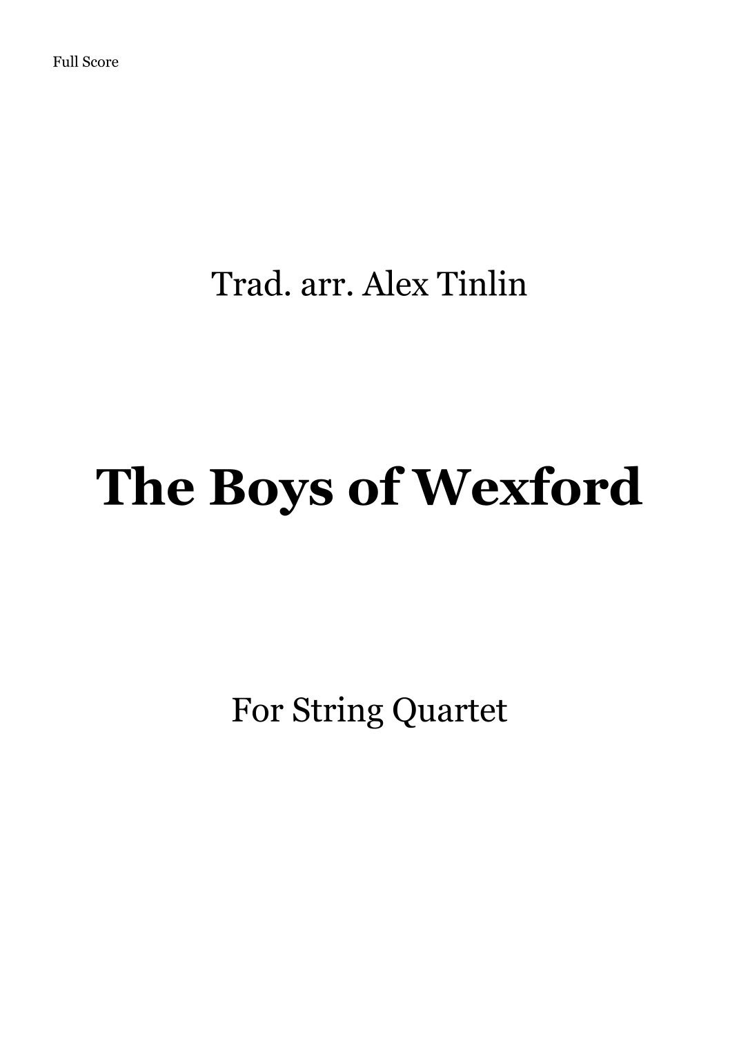 The Boys of Wexford (arr. Alex Tinlin) by Alex Tinlin Sheet Music for ...