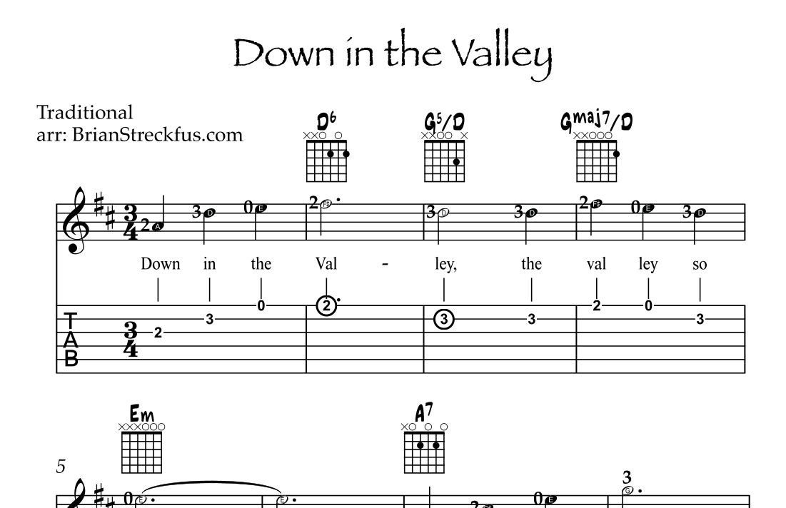 Down in the Valley (arr. Brian Streckfus) by Traditional Folk Anon ...