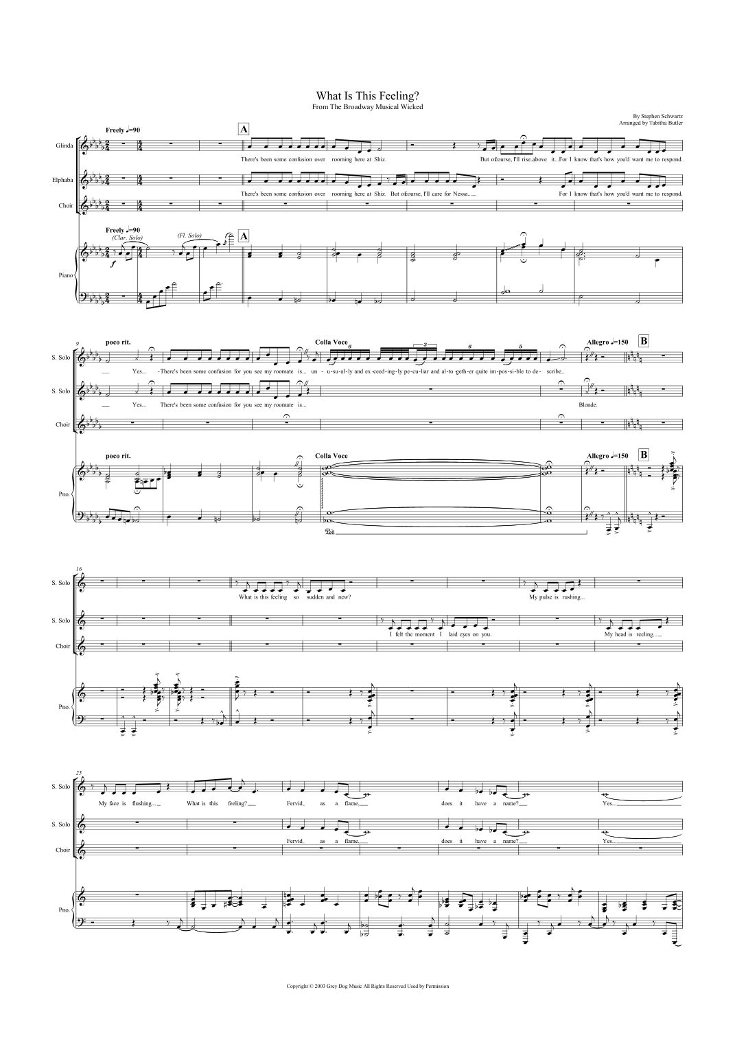What Is This Feeling? (arr. Tabitha Butler) by Stephen Schwartz Sheet ...