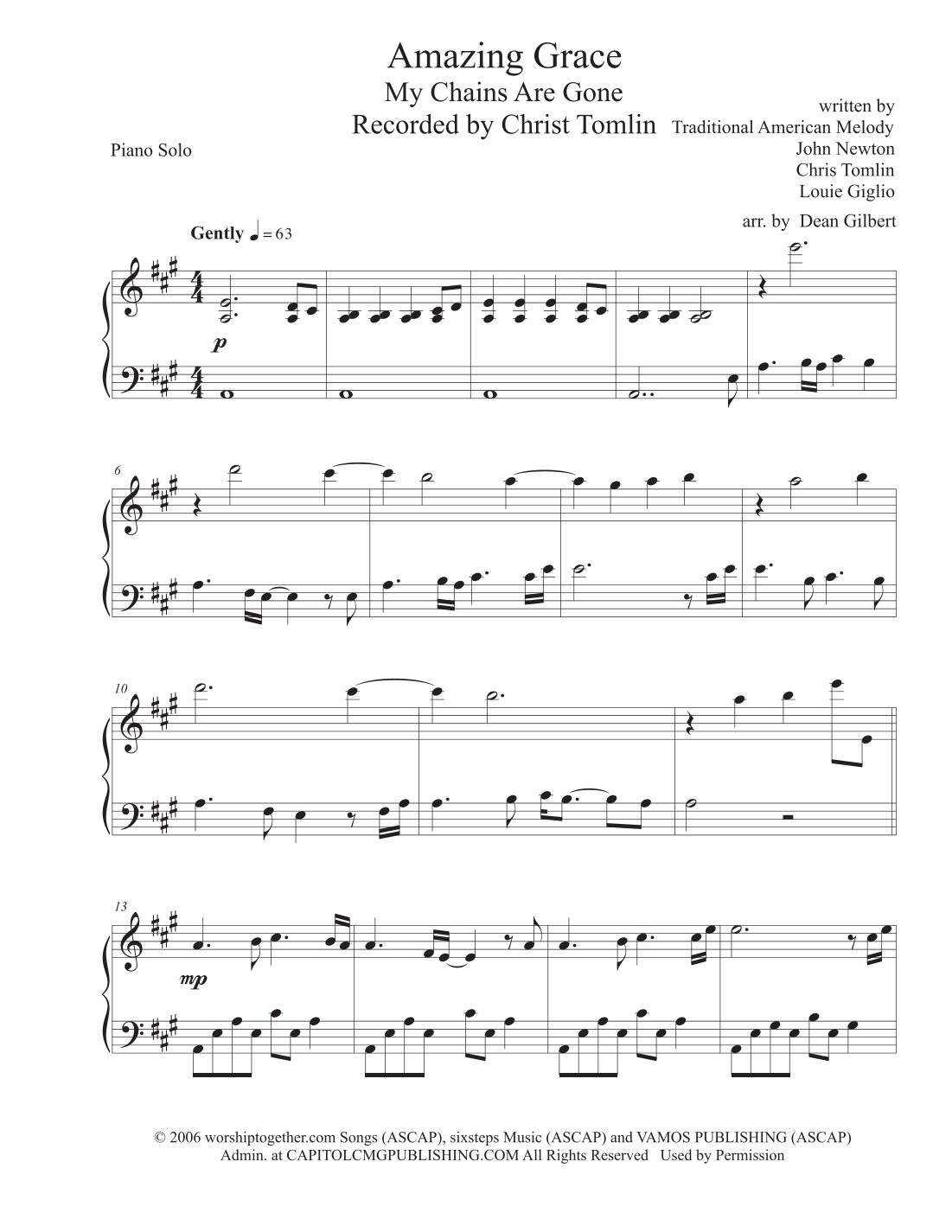 Amazing Grace (My Chains Are Gone) (arr. Dean Gilbert) by Chris Tomlin ...