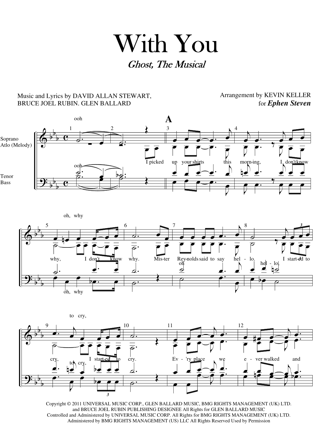 With You (arr. Kevin Keller) by Cast Of Ghost - The Musical Sheet Music ...