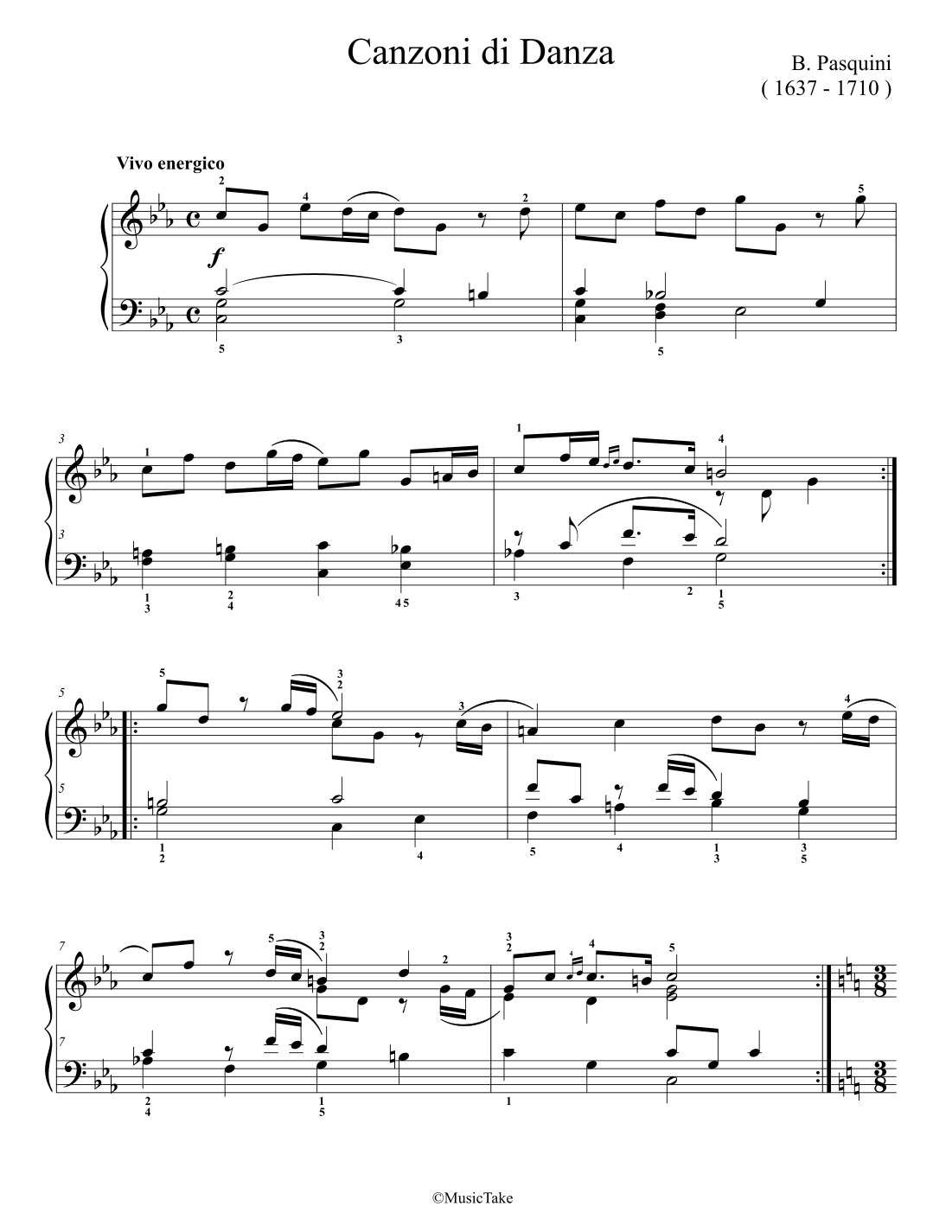 Pasquini Canzoni di Danza (arr. Benjamin Choupak) by BERNARDO PASQUINI ...